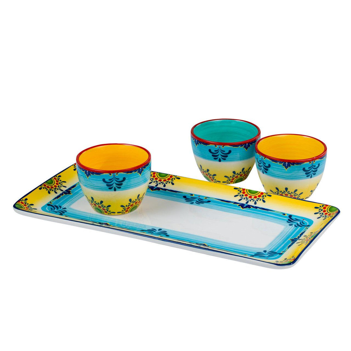 Zanzibar Ceramic Artisan Design Appetizer Serving Set – Euro Ceramica